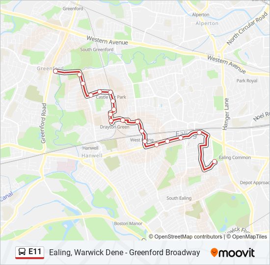 e11 Route: Schedules, Stops & Maps - Greenford Broadway (Updated)