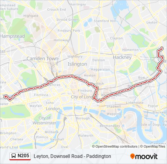 n205 Route: Schedules, Stops & Maps - Leyton, Downsell Road (Updated)