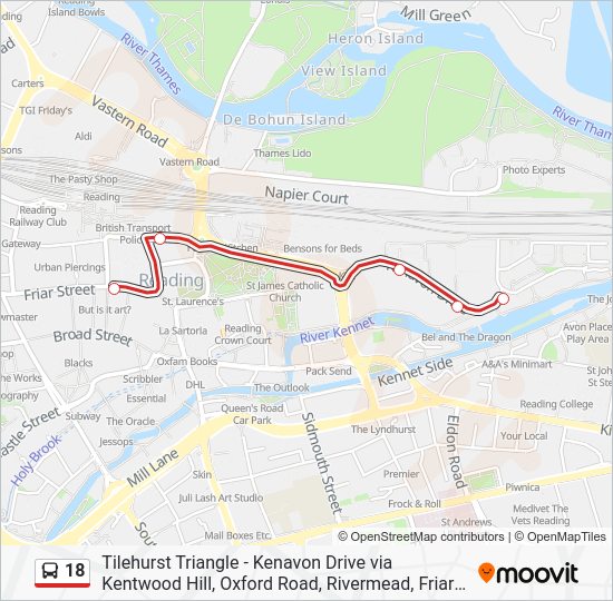 18 Route: Schedules, Stops & Maps - Reading Town Centre (Updated)