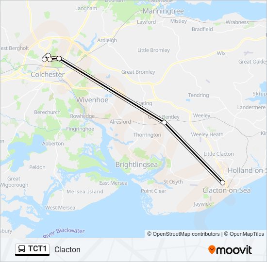 tct1 Route: Schedules, Stops & Maps - Clacton (Updated)