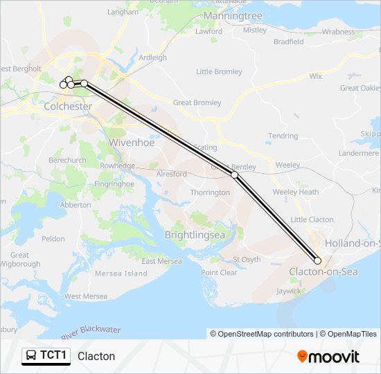 tct1 Route: Schedules, Stops & Maps - Clacton (Updated)