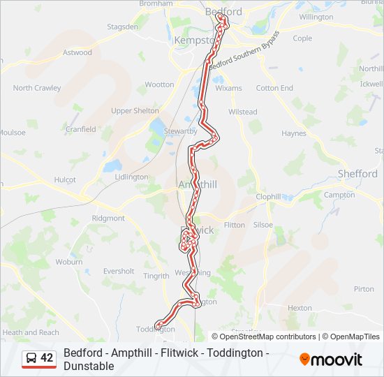 42 Route: Schedules, Stops & Maps - Toddington (Updated)