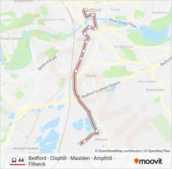 44 Route: Schedules, Stops & Maps - Wixams (Updated)
