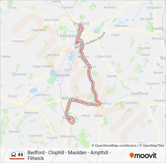 44 Route: Schedules, Stops & Maps - Flitwick (Updated)