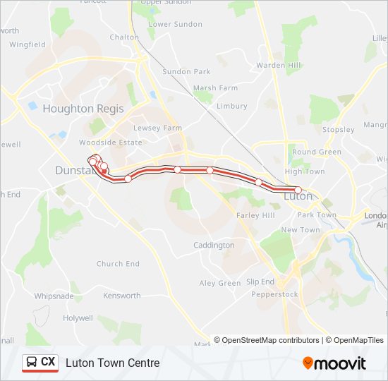 cx Route: Schedules, Stops & Maps - Luton Town Centre (Updated)