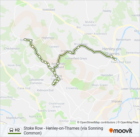 h2 Route: Schedules, Stops & Maps - Henley-On-Thames (Updated)