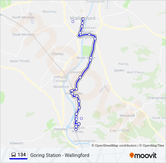134 Route: Schedules, Stops & Maps - Wallingford (Updated)