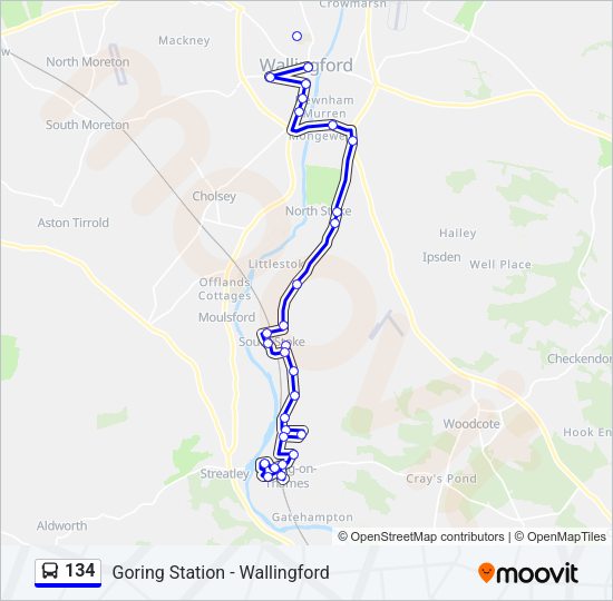 134 Route: Schedules, Stops & Maps - Goring (Updated)