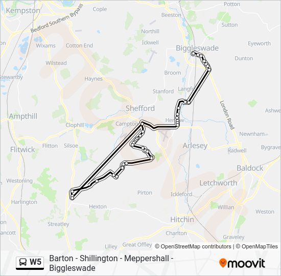 w5 Route: Schedules, Stops & Maps - Meppershall (Updated)