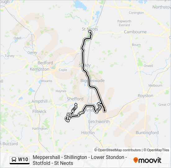 W10 Route: Schedules, Stops & Maps - Meppershall (Updated)