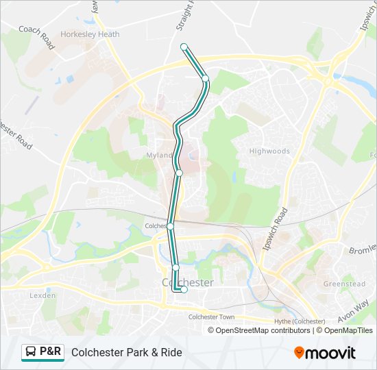 pr Route: Schedules, Stops & Maps - Colchester City Centre (Updated)