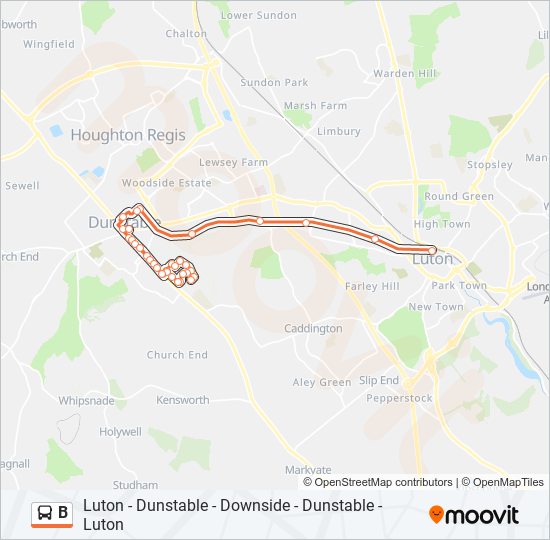 b Route: Schedules, Stops & Maps - Dunstable (Updated)