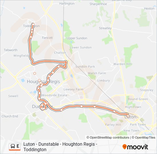 E Route: Schedules, Stops & Maps - Luton Town Centre (Updated)