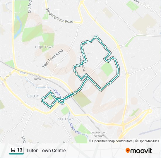 13 Route: Schedules, Stops & Maps - Luton Town Centre (Updated)