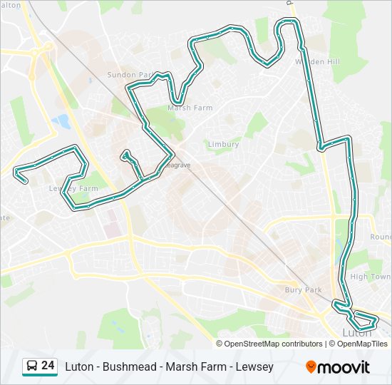 24 Route: Schedules, Stops & Maps - Lewsey Farm (Updated)