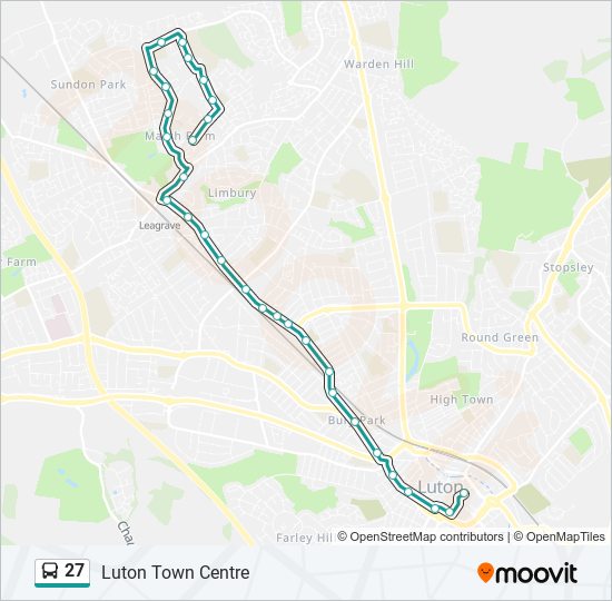 27 Route: Schedules, Stops & Maps - Luton Town Centre (Updated)