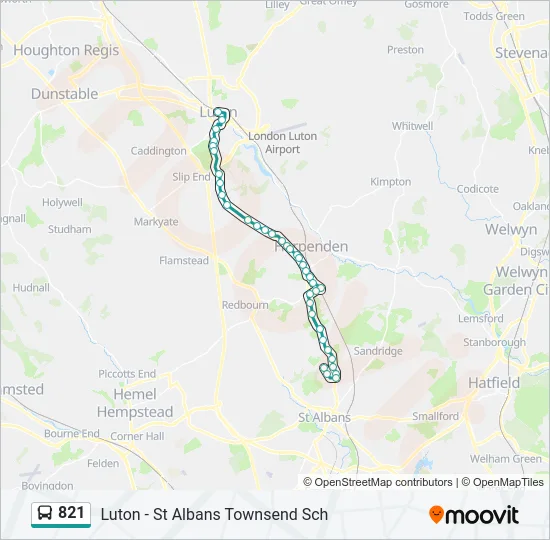 821 Route: Schedules, Stops & Maps - Luton Town Centre (Updated)