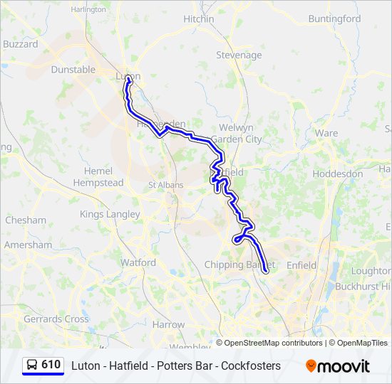 610 Route: Schedules, Stops & Maps - Luton Town Centre (Updated)