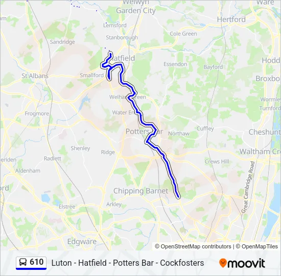 610 Route: Schedules, Stops & Maps - Cockfosters (Updated)