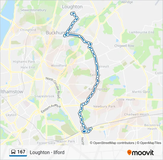 167 Route: Schedules, Stops & Maps - Loughton (Updated)