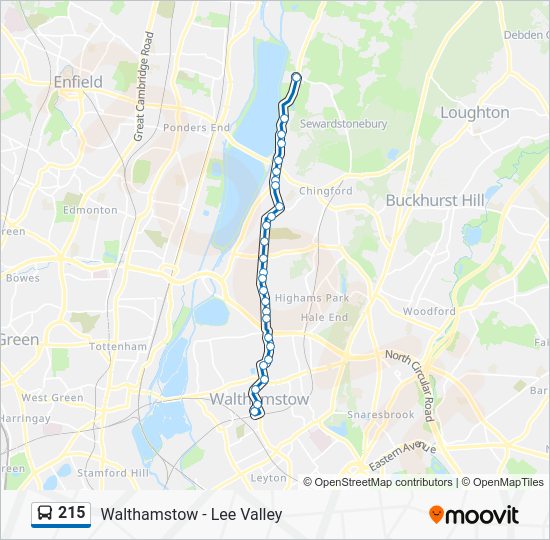 215 Route: Schedules, Stops & Maps - Walthamstow (Updated)