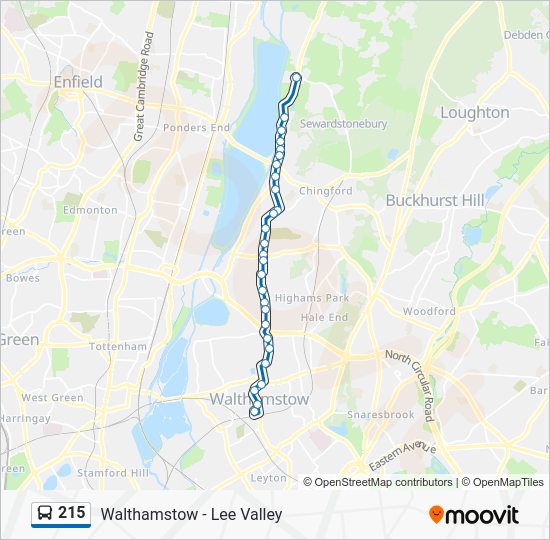 215 Route: Schedules, Stops & Maps - Sewardstone (Updated)