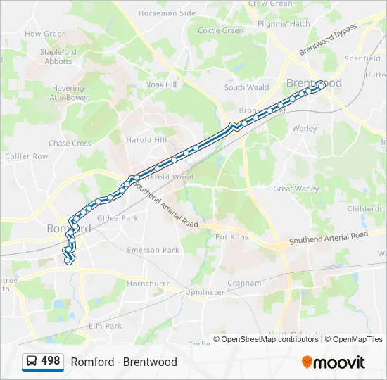 498 Route: Schedules, Stops & Maps - Brentwood (Updated)