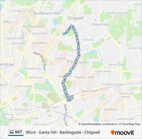 667 Route: Schedules, Stops & Maps - Ilford (Updated)