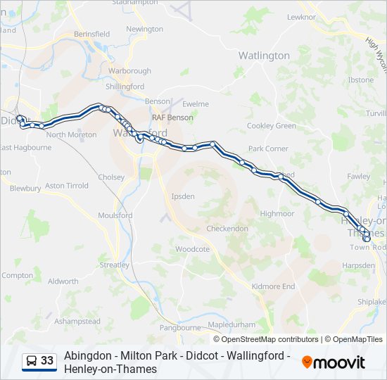 33 Route: Schedules, Stops & Maps - Didcot (Updated)