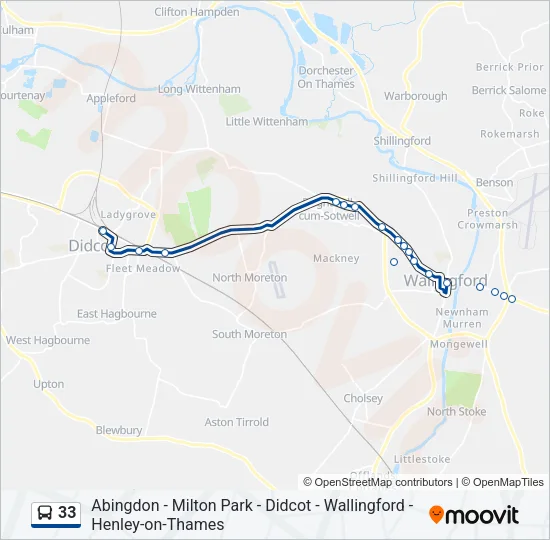33 Route: Schedules, Stops & Maps - Didcot (Updated)