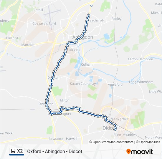 X2 Route: Schedules, Stops & Maps - Didcot (Updated)