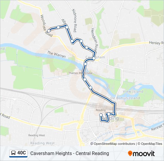 40c Route: Schedules, Stops & Maps - Reading Town Centre (Updated)