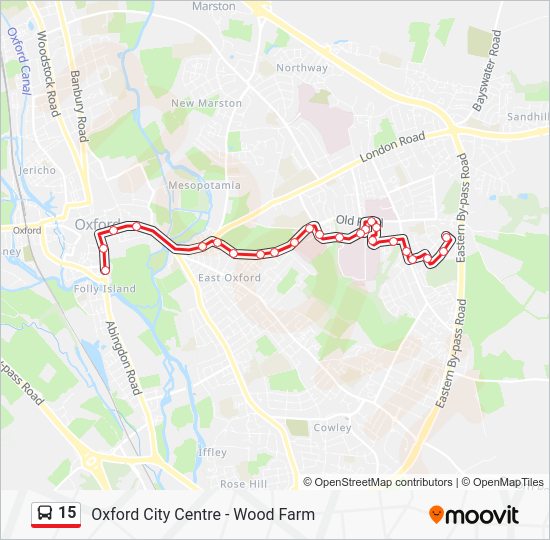 15 Route: Schedules, Stops & Maps - Oxford City Centre (Updated)