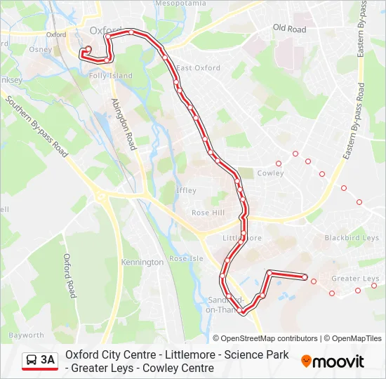 3A Route: Schedules, Stops & Maps - Oxford City Centre (Updated)