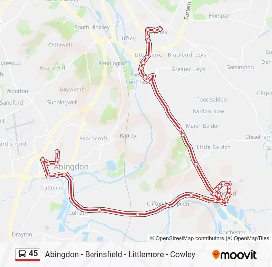 45 Route: Schedules, Stops & Maps - Abingdon (Updated)