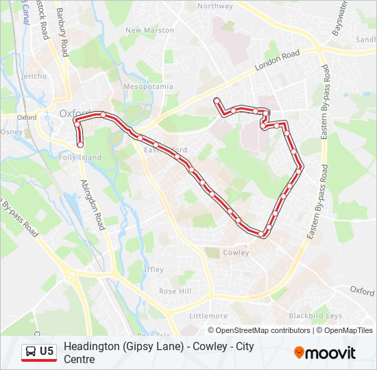 u5 Route: Schedules, Stops & Maps - Headington (Updated)
