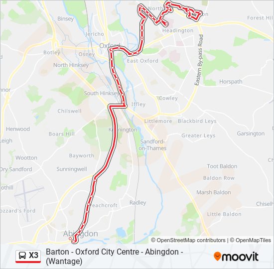 x3 Route: Schedules, Stops & Maps - Abingdon Town Centre (Updated)