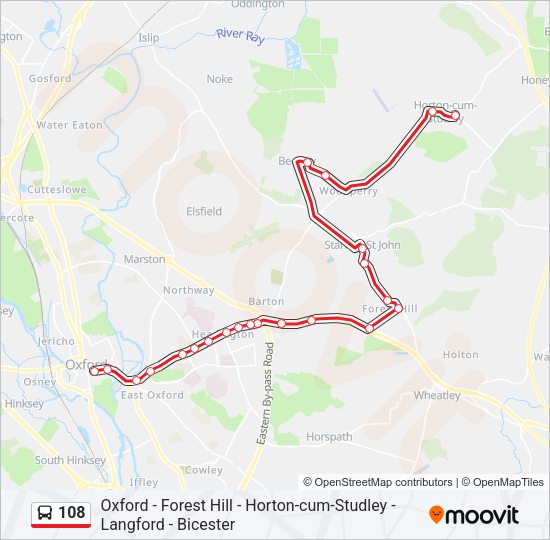 108 Route: Schedules, Stops & Maps - Horton-Cum-Studley (Updated)