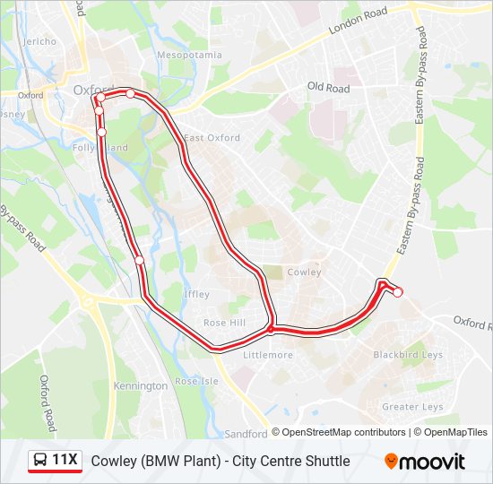11X Route: Schedules, Stops & Maps - Cowley (Updated)