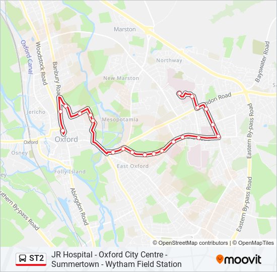st2 Route: Schedules, Stops & Maps - Oxford City Centre (Updated)