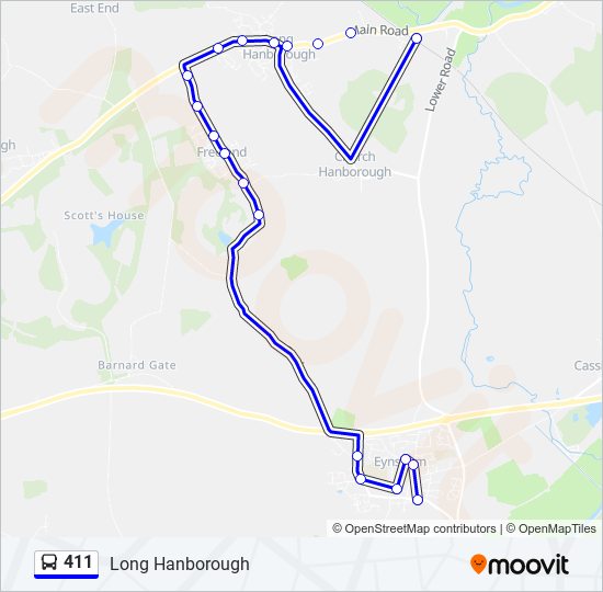 411 Route: Schedules, Stops & Maps - Long Hanborough (Updated)