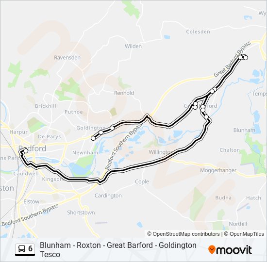 6 Route: Schedules, Stops & Maps - Bedford (Updated)