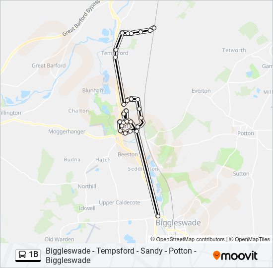1b Route: Schedules, Stops & Maps - Tempsford (Updated)