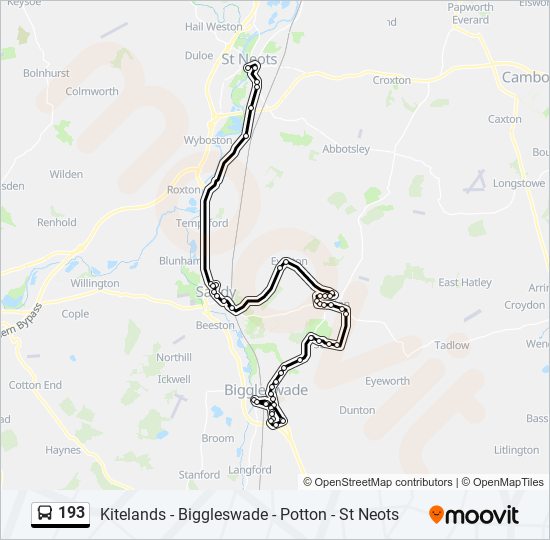 193 Route: Schedules, Stops & Maps - Biggleswade (Updated)