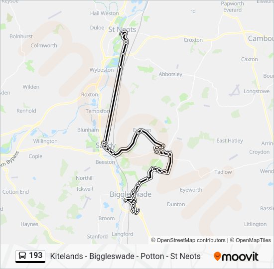 193 Route: Schedules, Stops & Maps - St Neots (Updated)