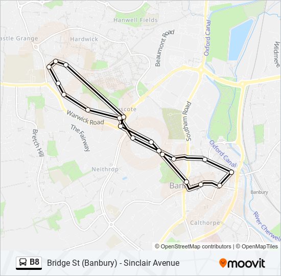 b8 Route: Schedules, Stops & Maps - Banbury Town Centre (Updated)