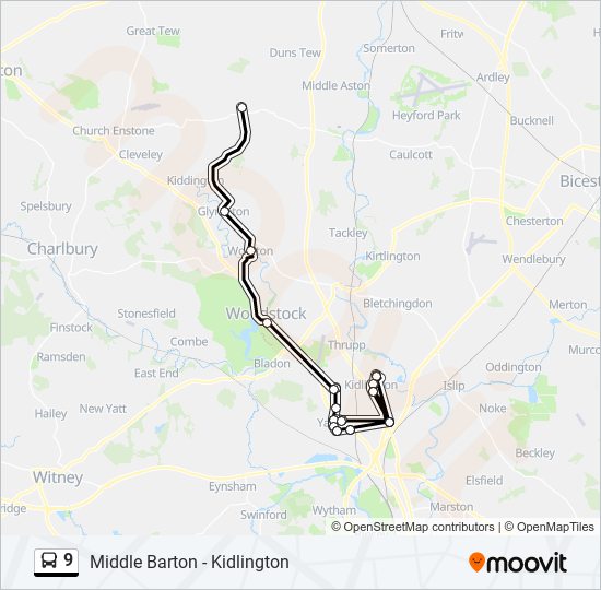 9 Route: Schedules, Stops & Maps - Kidlington (Updated)