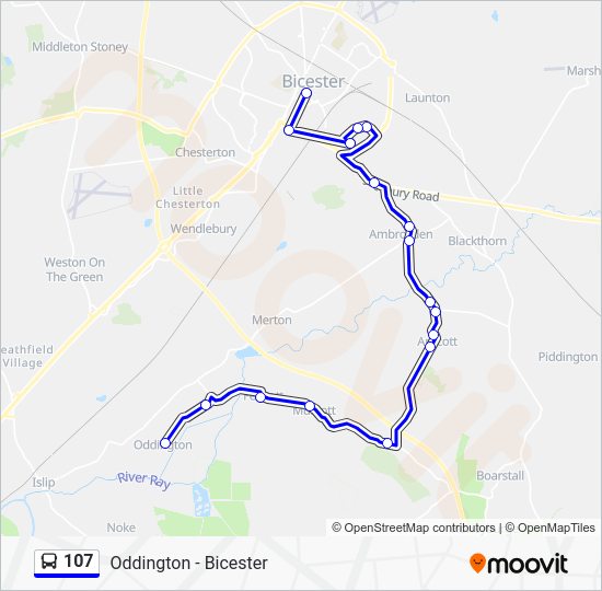 107 Route: Schedules, Stops & Maps - Bicester Town Centre (Updated)