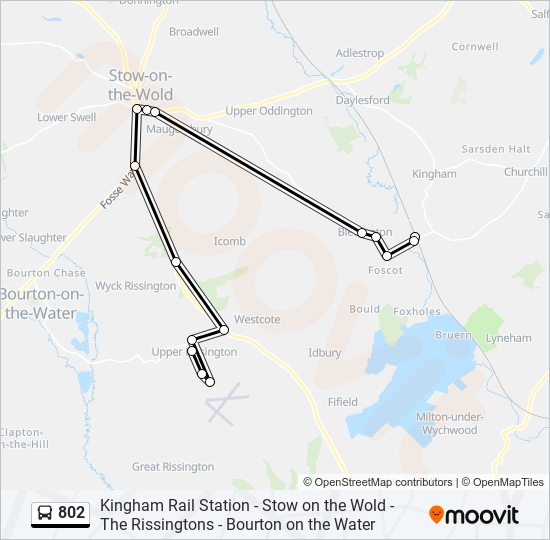 802 Route: Schedules, Stops & Maps - Upper Rissington (Updated)