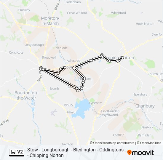v2 Route: Schedules, Stops & Maps - Chipping Norton (Updated)